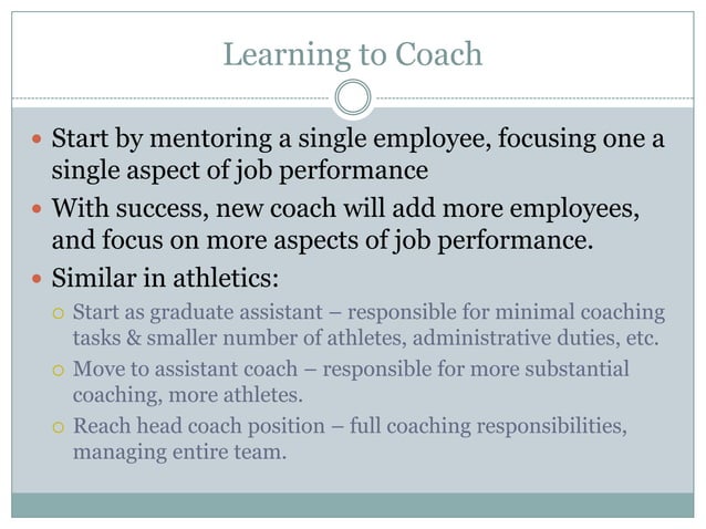 Coaching in the Workplace | PPTX | Careers