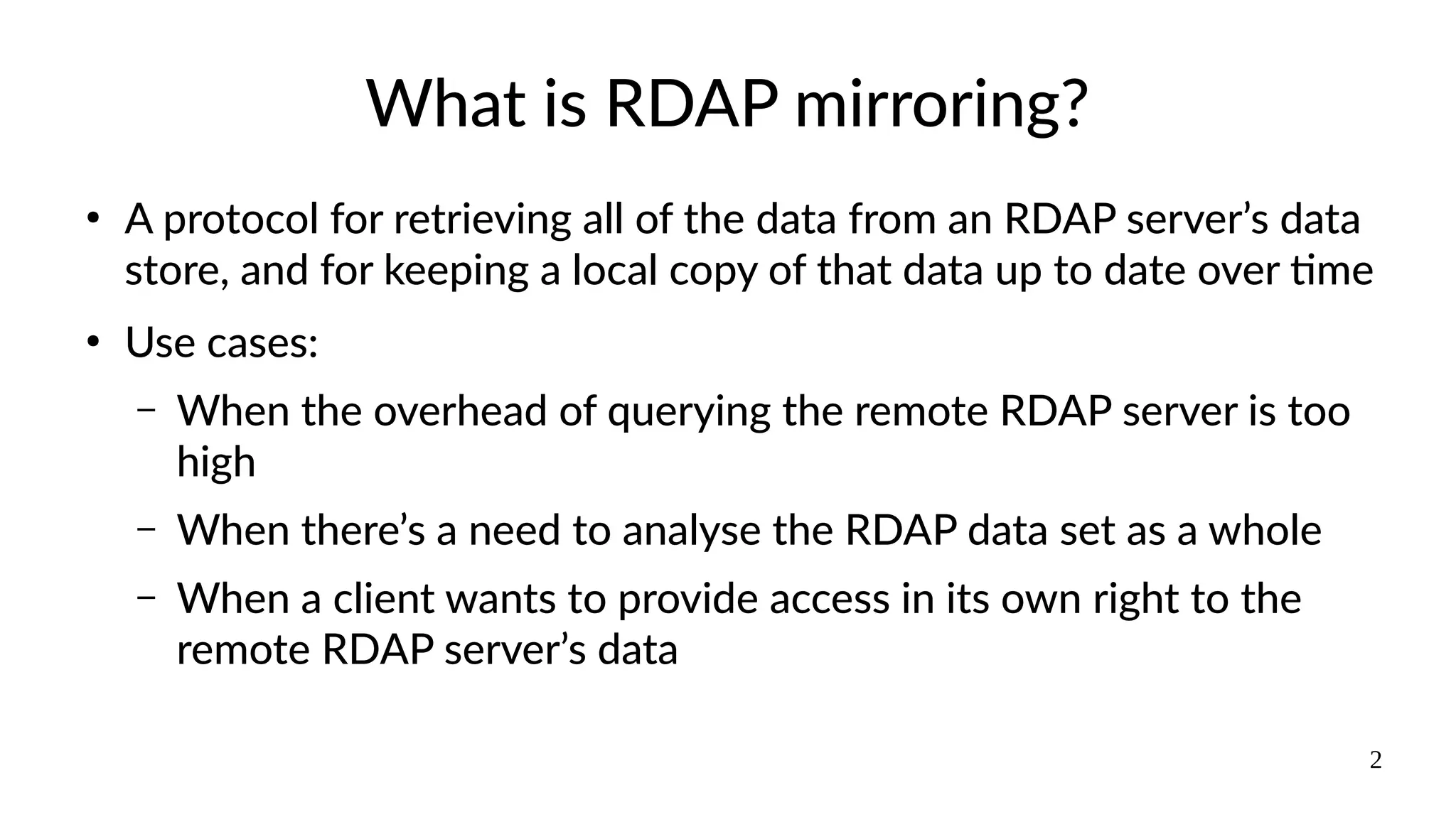IETF 104: Regext RDAP mirroring | PPT