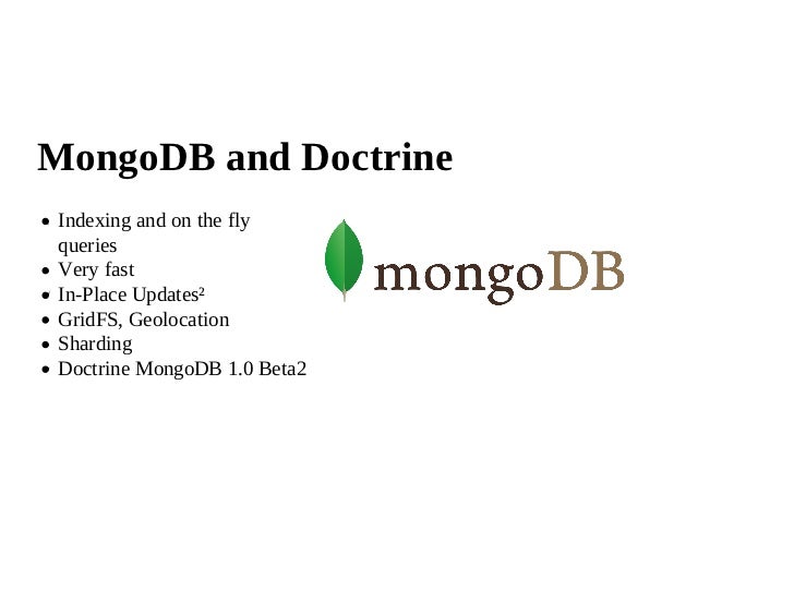Doctrine and NoSQL