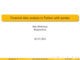 Python for Financial Data Analysis with pandas | PPT