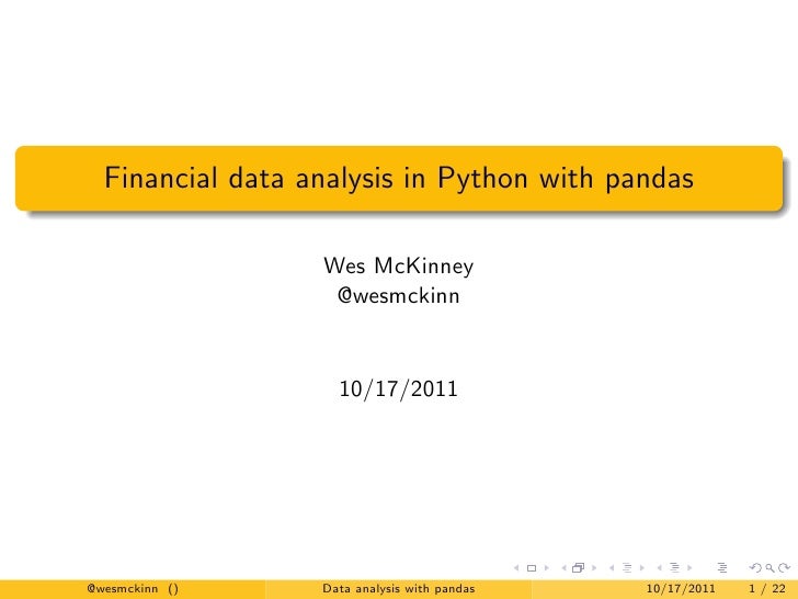 Python For Financial Data Analysis With Pandas
