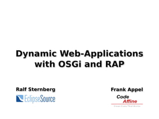 Dynamic Web Applications with OSGi and RAP | PDF