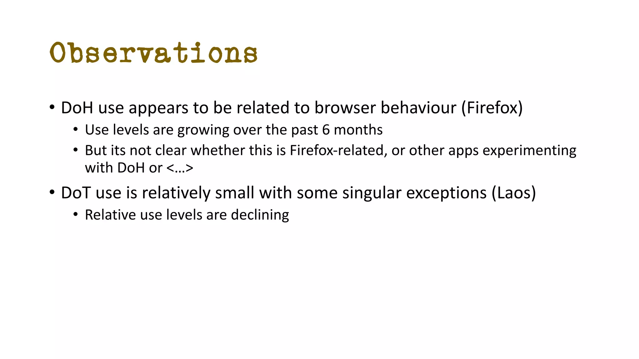 DoH vs DoT presentation by Geoff Huston and Joao Damos | PDF
