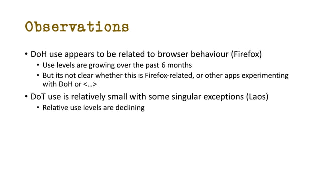 DoH vs DoT presentation by Geoff Huston and Joao Damos | PPT