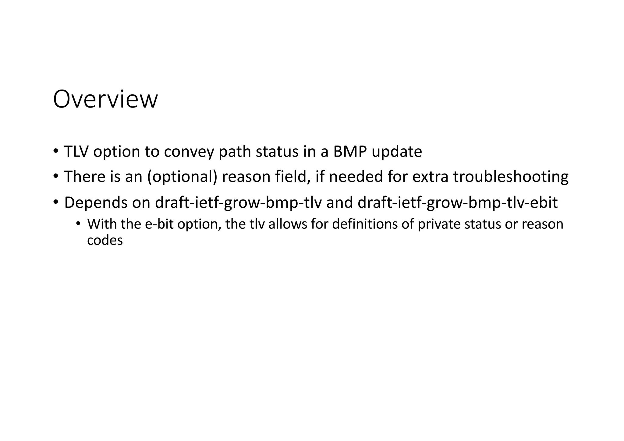BMP Extension for Path Status TLV | PPT