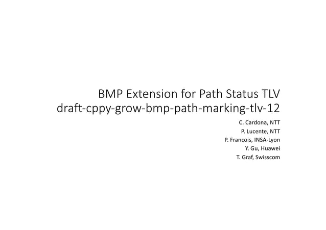 BMP Extension for Path Status TLV | PPT