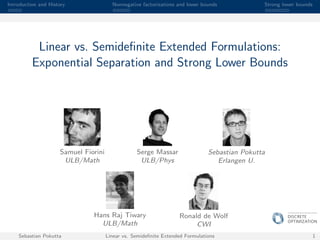 Linear vs. semidefinite extended formulations | PDF | Programming Languages | Computing