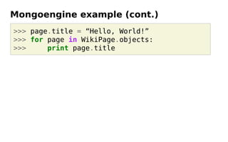 Django with Mongo using Mongoengine | PPT