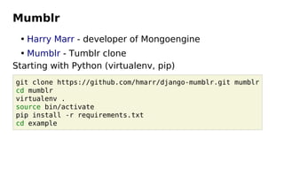 Django with Mongo using Mongoengine | PPT