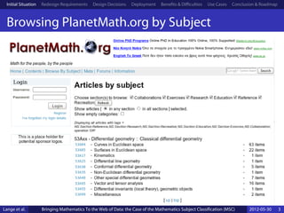 Bringing Mathematics To the Web of Data: the Case of the Mathematics ...