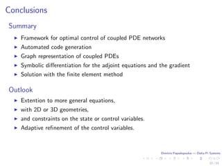 Optimal control of coupled PDE networks with automated code generation | PPT