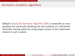 The Stochastic Simulation Algorithm | PDF