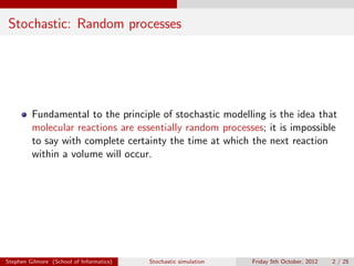 The Stochastic Simulation Algorithm | PDF