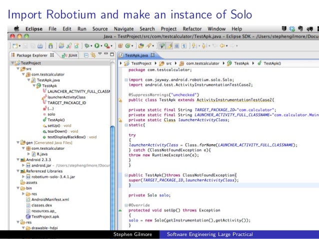 Testing Android apps with Robotium