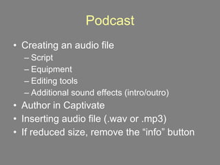 Adobe Captivate and Audio | PPT