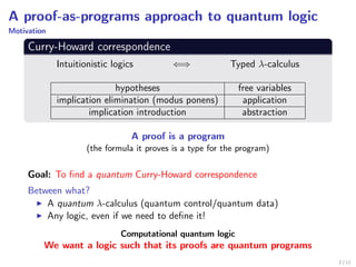 Vectorial types, non-determinism and probabilistic systems: Towards a computational quantum ...