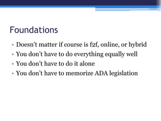 Making Your Courses Accessible: Best Practices For Creating an Inclusive Learning Environment | PPTX