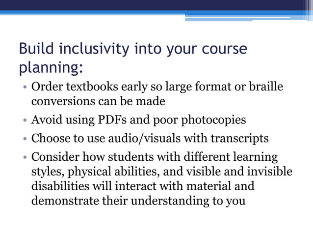 Making Your Courses Accessible: Best Practices For Creating an Inclusive Learning Environment | PPT