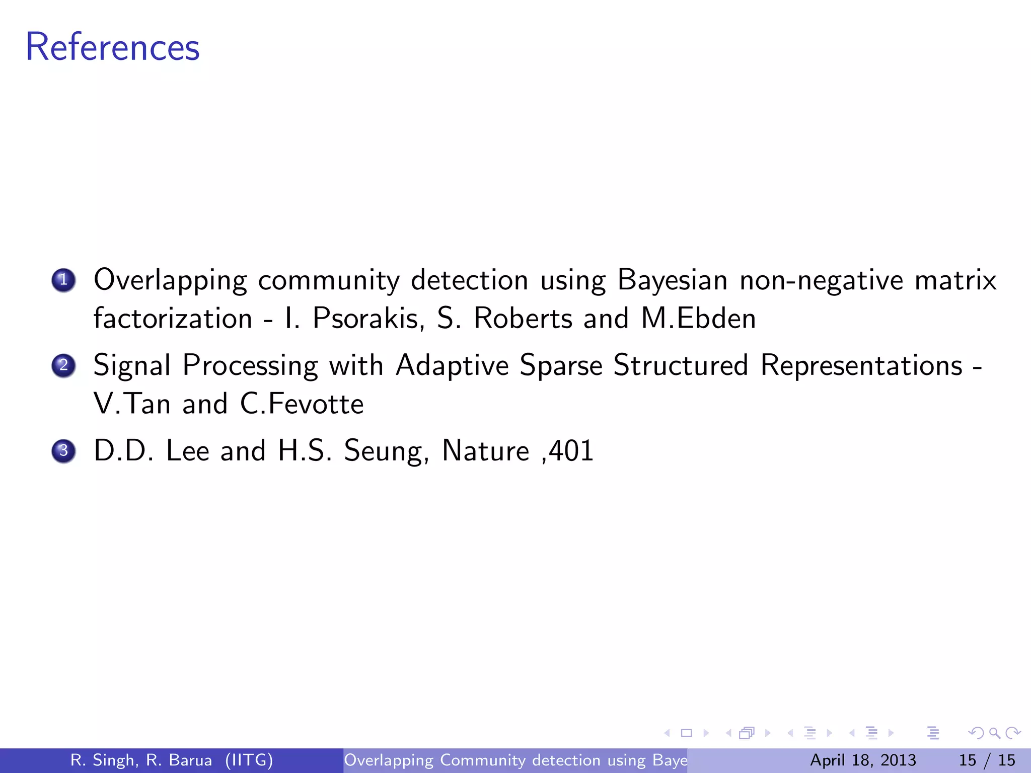 Overlapping Community Detection Using Bayesian Nmf Ppt