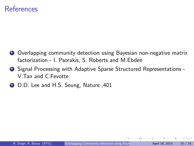 Overlapping Community Detection Using Bayesian Nmf Ppt
