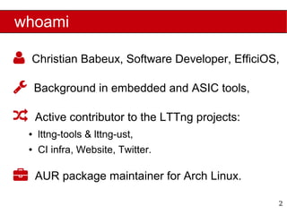 LTTng-UST: Efficient System-Wide User-Space Tracing | PDF | Operating Systems | Computer ...