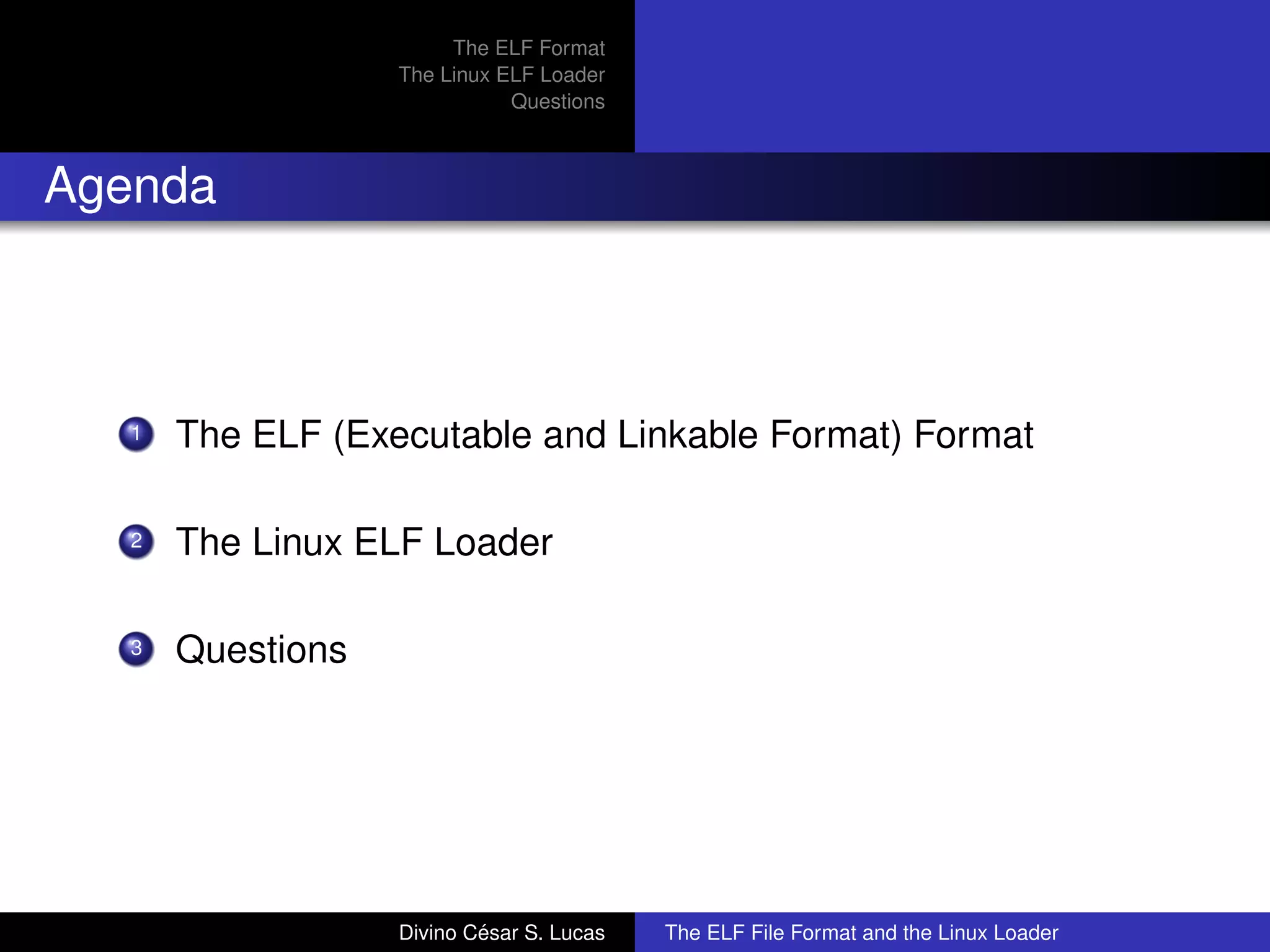FISL XIV - The ELF File Format and the Linux Loader | PPT