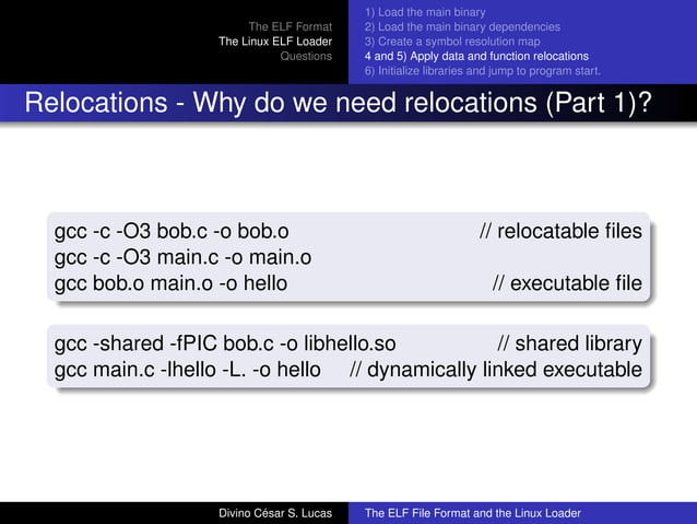 FISL XIV - The ELF File Format and the Linux Loader | PPT