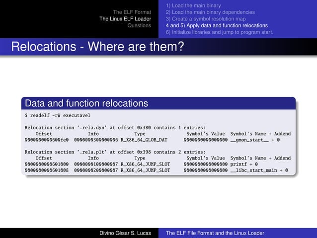 FISL XIV - The ELF File Format and the Linux Loader | PPT