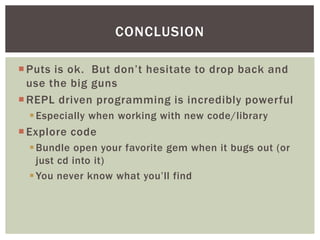 Debugging Ruby (with Pry) | PPTX