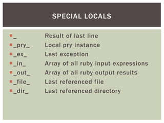 Debugging Ruby (with Pry) | PPTX