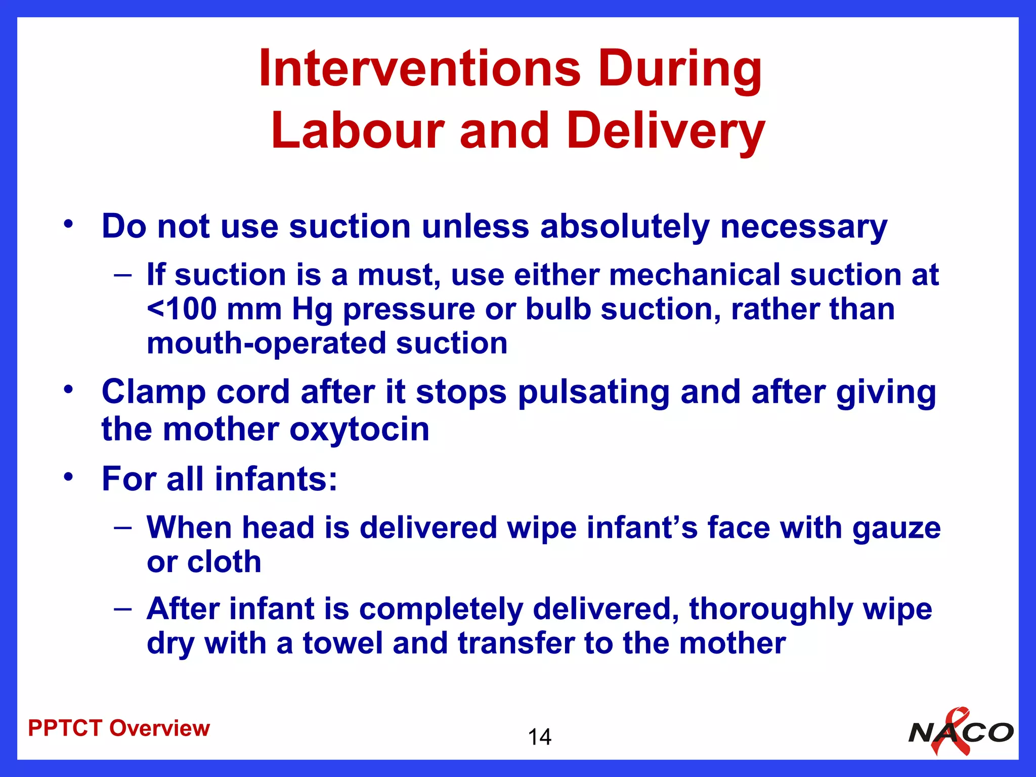 Prevention of Parent To Child Transmission PPTCT | PPT
