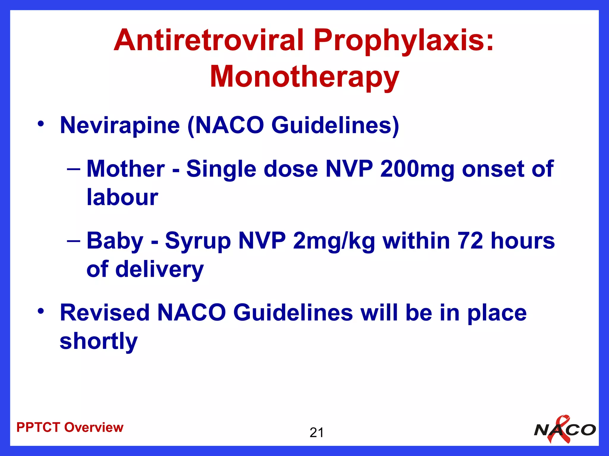 Prevention of Parent To Child Transmission PPTCT | PPT