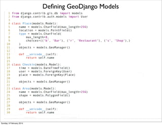 GeoDjango: Putting Django on the Map | PPT