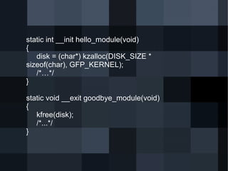 Primeiro módulo de kernel | ODP | Operating Systems | Computer Software ...