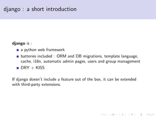 Django workshop : let's make a blog | PPT