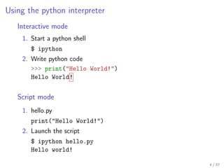 Numerical tour in the Python eco-system: Python, NumPy, scikit-learn | PDF