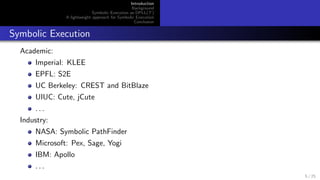Symbolic Execution as DPLL Modulo Theories | PPT