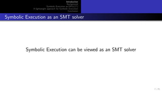Symbolic Execution as DPLL Modulo Theories | PPT