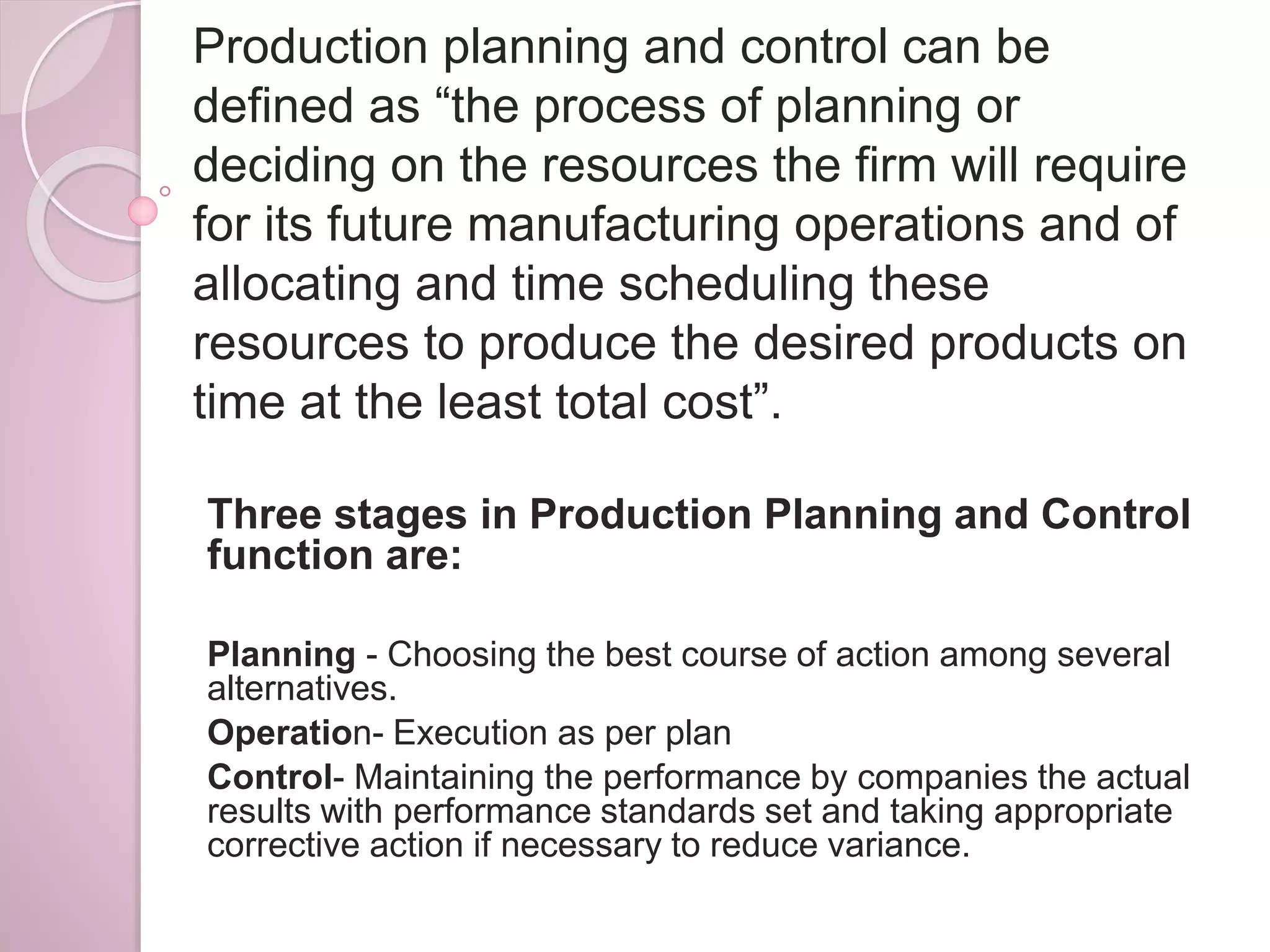 production planning and control | PPTX