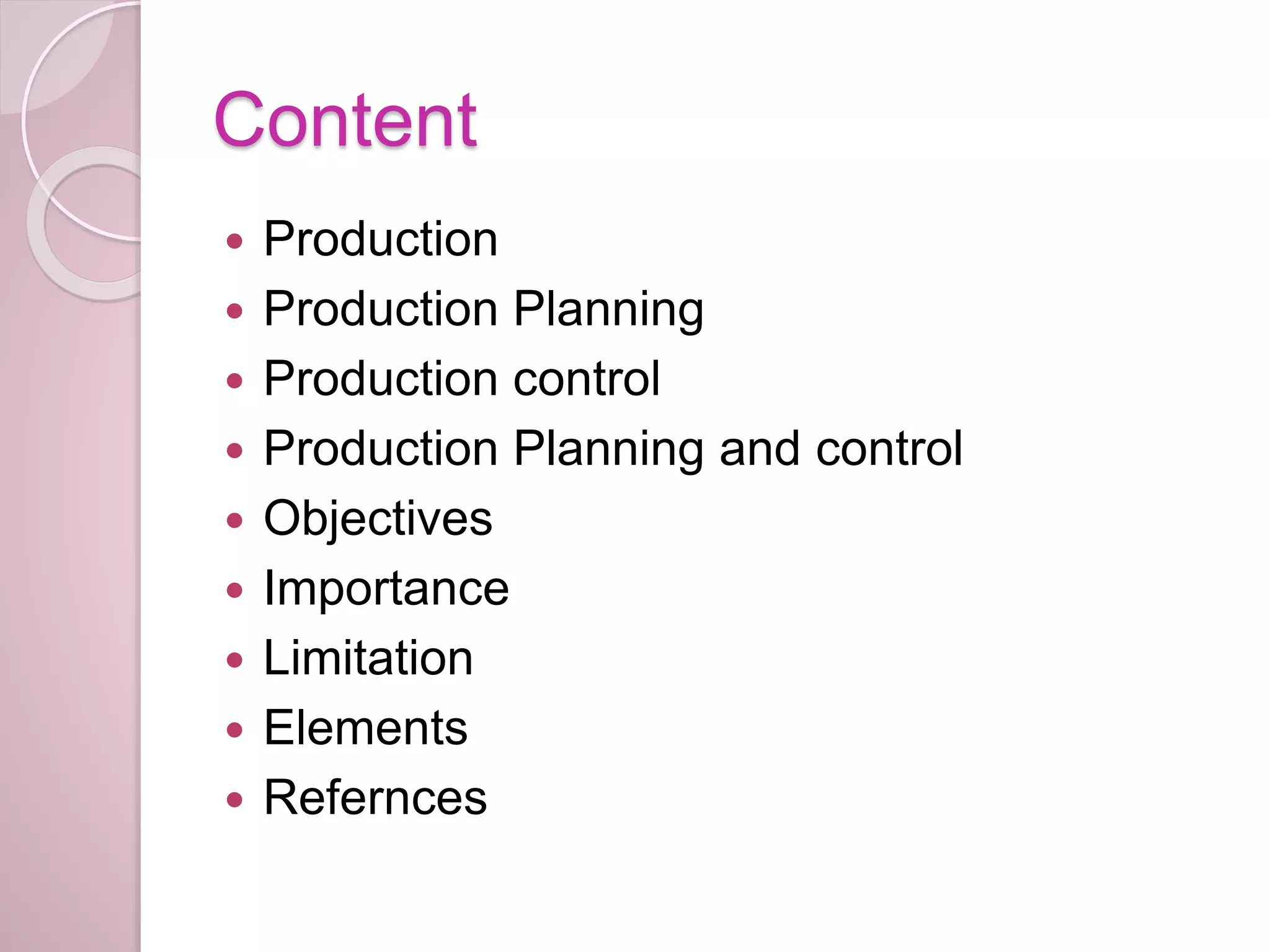production planning and control | PPTX