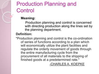 production planning and control | PPTX