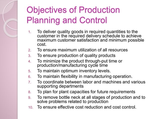 production planning and control | PPTX | Mechanical and Industrial ...
