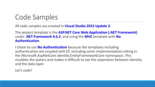 Identity in ASP.NET Core | PPTX