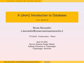 A (short) introduction to Databases | PDF