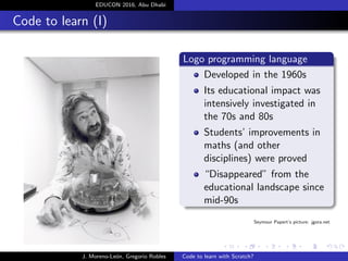 Code to Learn with Scratch? A systematic literature review | PPT