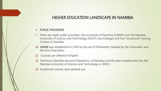 The Higher Education Landscape in Namibia | PPTX