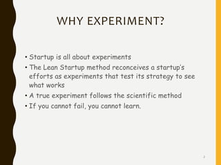 Experiment: The Lean startup | PPT