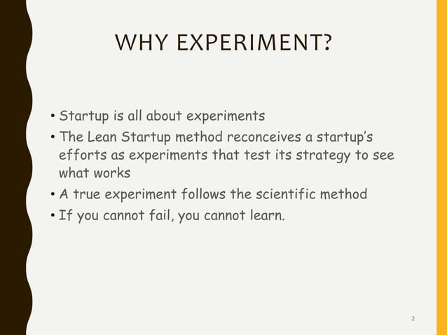 Experiment: The Lean startup | PPT
