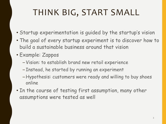 Experiment: The Lean startup | PPT