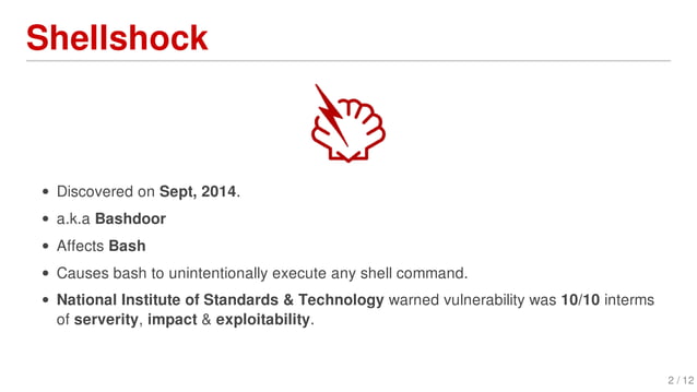 Shellshock bug | PPT